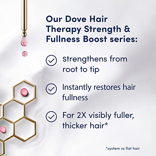 Dove Hair Therapy Conditioner Strength & Fullness Boost Strengthening Treatment for Thin, Fine Hair Sulfate Free Conditioner for 2X Visibly Fuller, Thicker Hair 33.8 oz