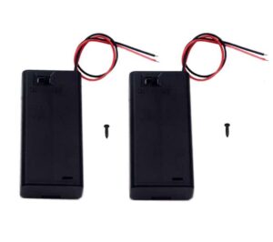 lampvpath (pack of 2 2 aa battery holder with switch, 2x 1.5v aa battery holder case with wire leads and on/off switch