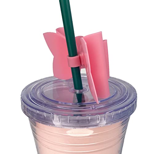 Bow Straw Topper, Silicone Jelly Straw Topper (Baby Pink), 3.5in x 1in x 2in