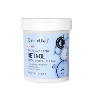 nature well clinical retinol advanced moisture cream for face, body, & hands, boosts skin firmness, enhances skin tone, no greasy residue, version 2.0, 16 oz