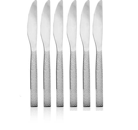 King International Stainless Steel Hammered Table Knife,Set of 12, 20 cm, Mirror Polish,Butter Knife, Cheese Knife,Dinner Knife,Dessert Knife,Bread Knife,Stainless Steel Table Knife Set of 12pcs