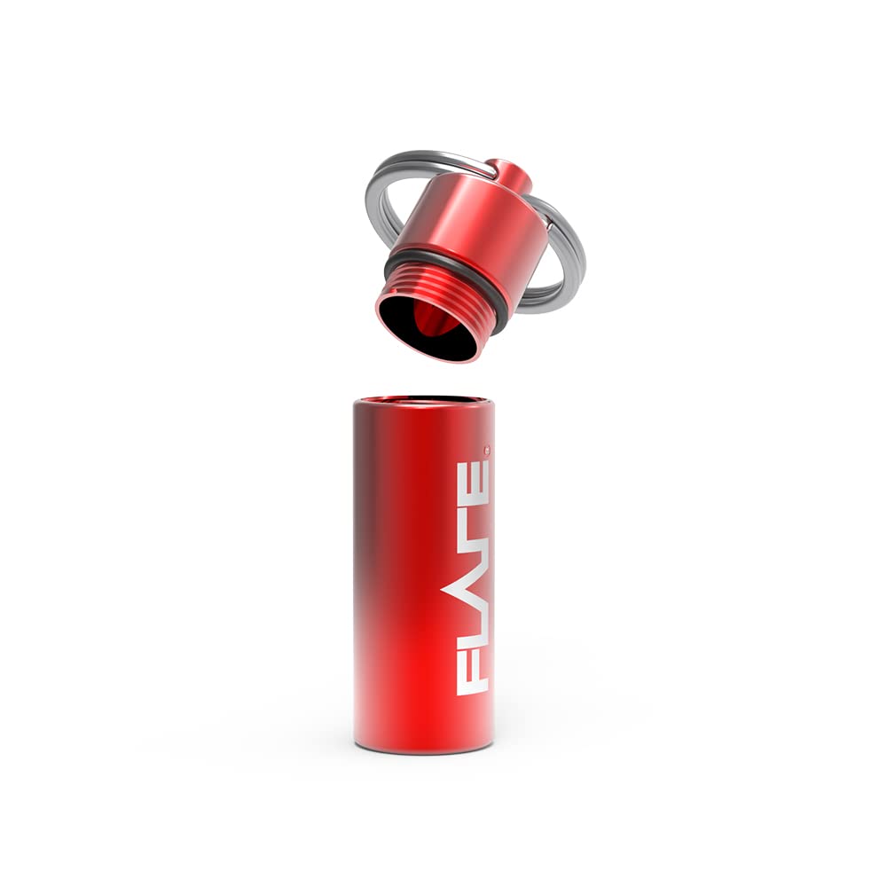 FLARE AUDIO Capsule Red - Tough Lightweight Aluminium, Water-proof, Keychain