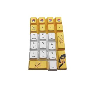 Kooku XXLS 108 PBT Keycap Dye Sublimation Anime EVA Mario Keycaps for Mechanical Gaming Keyboards (Pikachu)