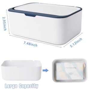 SherryJerryGarry 2 Pack Wipes Dispenser, Baby Diaper Wipes Case with Lids, Wipe Holder for Baby & Adult, Wipe Container with Sealing Design, Keeps Wipes Fresh Non-Slip, Easy Open/Close