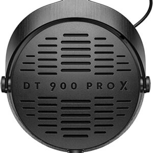 beyerdynamic DT 900 Pro X Open-Back Studio Headphones Bundle with Detachable Cable, Headphone Splitter, Extension Cable, and 6AVE Headphone Cleaning Kit