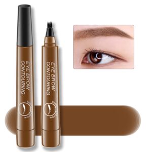 upgrade tattoo eyebrow pen, waterproof microblading brow pencil, 24 hours long lasting, smudge-proof, natural looking (1# light brown)