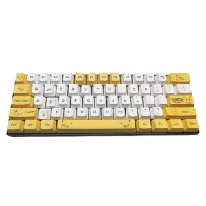 kooku xxls 108 pbt keycap dye sublimation anime eva mario keycaps for mechanical gaming keyboards (pikachu)