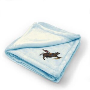 nursery bedding baby blankets for boys & girls bull riding polyester soft plush receiving swaddle blue design only