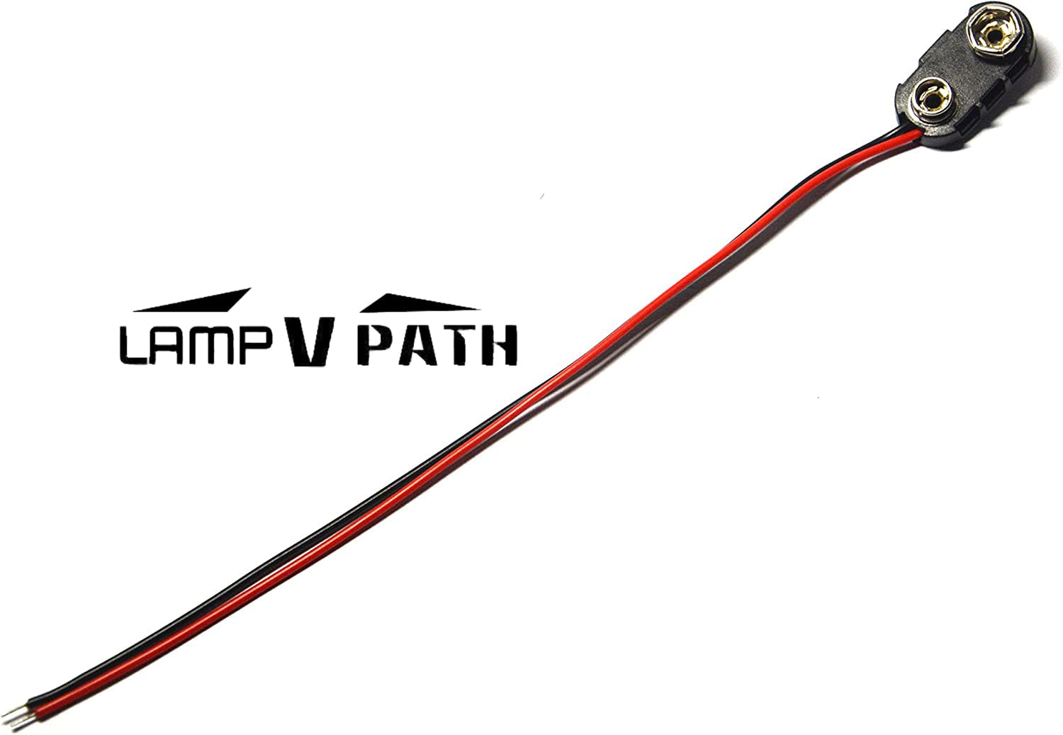 LampVPath (Pack of 10 I-Type 9V Battery Connector, 9 Volt Battery Clip, 9V Battery Clip Connector with Wire and Hard Buckle Plastic Housing