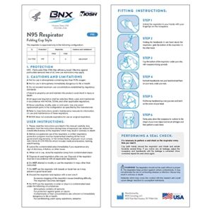 BNX N95 Mask Black NIOSH Certified MADE IN USA Particulate Respirator Protective Face Mask, Tri-Fold Cup/Fish Style, (10-Pack, Approval Number TC-84A-9362 / Model F95B) (Headband) Black