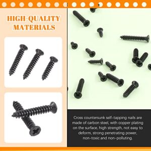 Rustark 1300Pcs M2 M2.6 Black Flat Head Phillips Cross Small Wood Screws Tapping Screws Electronic Screws Assortment Kit 5mm 6mm 8mm 10mm 12mm 16mm Tapping Screws Small Metric Micro Screw Set