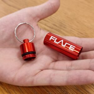 FLARE AUDIO Capsule Red - Tough Lightweight Aluminium, Water-proof, Keychain