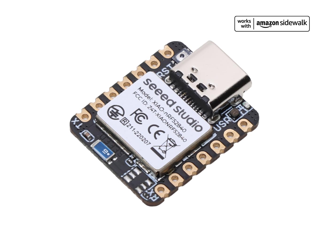 Seeed Studio XIAO nRF52840 - Supports Arduino/CircuitPython - Bluetooth5.0 NFC, with Onboard Antenna, Microcontroller with Rich Interface for Tiny Machine Learning Works with Amazon Sidewalk.