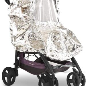 Silver Coat Heat Blocking Adjustable Sun Reflective All-weather Cover for the baby stroller body which reduces in half inside it. Also it’s a waterproof dustproof snowproof cover,