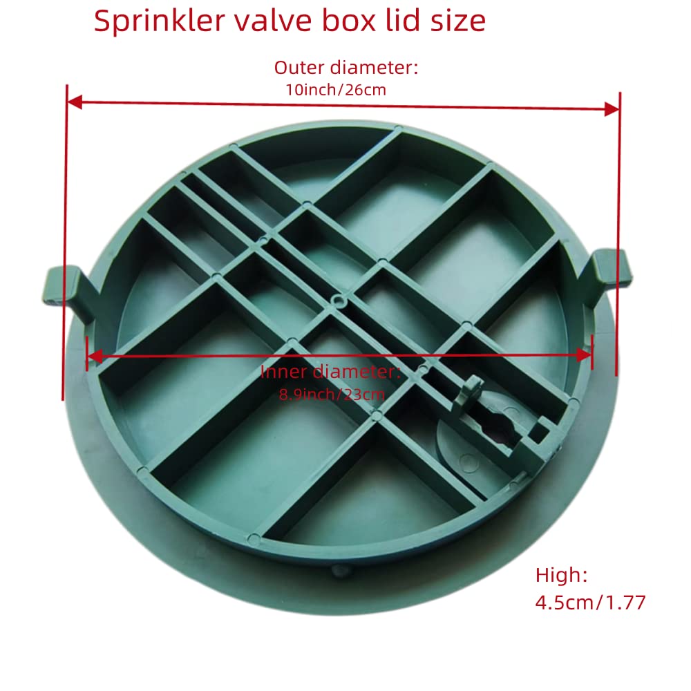 10 inch Valve Box Cover Lid Green Sprinkler Valve Box Lid Replacement for Sprinkler System Irrigation Circular Valve Box Lid