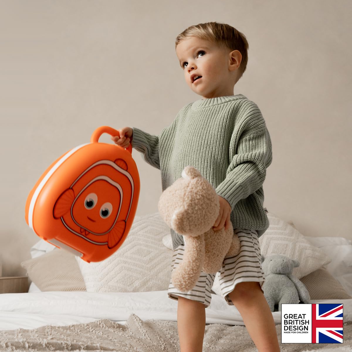 My Carry Potty - Clownfish Travel Potty, Award-Winning Portable Toddler Toilet Seat for Kids to Take Everywhere