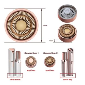 Replacement Heads for Finishing Touch Flawless Facial Hair Remover Shaver for Women Gen 2, Rose Gold - Pack of 2