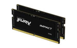 kingston fury impact 64gb 4800mt/s ddr5 cl38 sodimm xmp ready laptop memory (kit of 2) kf548s38ibk2-64