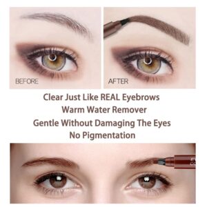 Upgrade Tattoo Eyebrow Pen, Waterproof Microblading Brow Pencil, 24 Hours Long Lasting, Smudge-proof, Natural Looking (1# Light Brown)