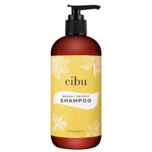 cibu repair + protect shampoo 30002 restores damaged hair protects from breakage | safe for color-treated hair | smooths & strengthens | sulfate-free | gentle for daily use | refreshing scent 11.83oz