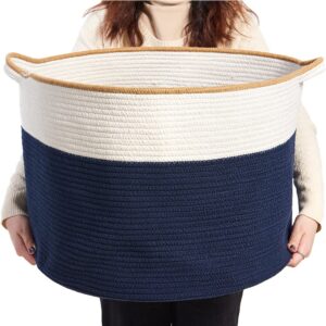 extra large blanket basket living room toy basket for kids baby laundry basket 2022 cotton rope thickening upgraded version22'x 14'