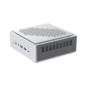 minisforum elitemini hm90 mini pc amd ryzen 9 4900h desktop computer, ddr4 32gb + 512gb ssd, hdmi/dp/usb-c 4k@60hz output, 2x rj45 port(1000/2500mbps), amd radeon graphics, 2x hdd slot mini computer