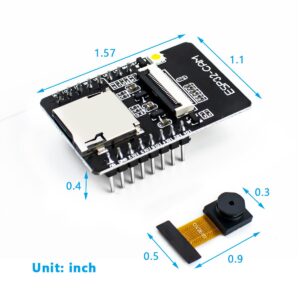 Hosyond 2Pcs ESP32-CAM Wireless WiFi+Bluetooth Development Board with OV2640 Camera Module Compatible with Arduino