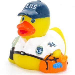 Emergency Medical Service Technician Rubber Duck Bath Toy | Fist Responder, EMS, EMT | Weighted, Safe, Floating | 100's of Styles to Chose | Collect Them All | 3.5 x 3.5 x 3.5