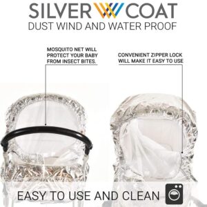 Silver Coat Heat Blocking Adjustable Sun Reflective All-weather Cover for the baby stroller body which reduces in half inside it. Also it’s a waterproof dustproof snowproof cover,