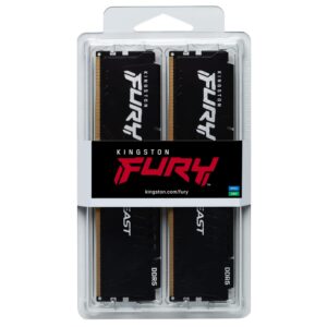 Kingston Technology Fury Beast Black 64GB 4800MT/s DDR5 CL38 XMP 3.0 Ready Computer Memory (Kit of 2) KF548C38BBK2-64