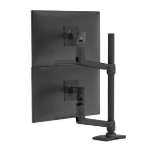 ergotron – lx vertical stacking dual monitor arm, vesa desk mount – for 2 monitors up to 40 inches, 7 to 22 lbs each – tall pole, matte black