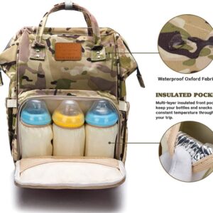 Limhoo Diaper Bag Backpack for Men Dad, Waterproof Large Canvas Camo Nappy Bags, Baby Care Bag (Camo)