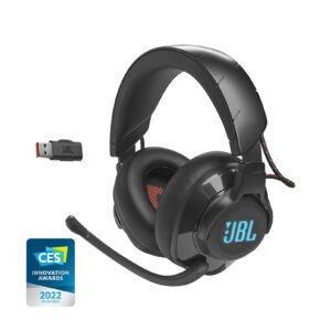 jbl quantum 610 wireless - wireless over-ear gaming headset, quantumsurround, 2.4ghz wireless, 40 hours of wireless battery life, game-chat dial, flip-up boom microphone (black)