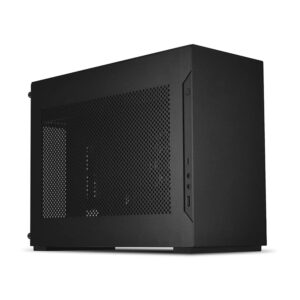 Lian Li A4-H2O Small Case - Mini ITX - Aluminum Exterior & SPCC Steel Interior - PCIe 4.0 - Easy AIO Installation - Supports SFX/SFX-L Power Supply (A4-H2O A4 BLACK)