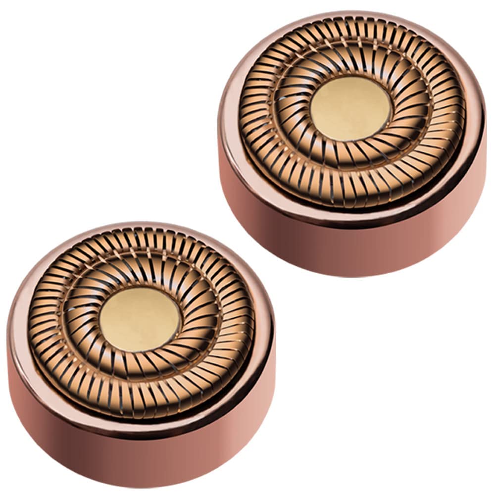 Replacement Heads for Finishing Touch Flawless Facial Hair Remover Shaver for Women Gen 2, Rose Gold - Pack of 2