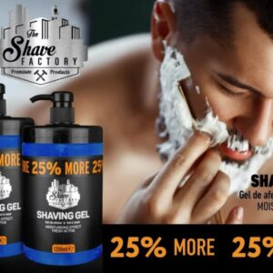 The Shave Factory - Shaving Gel | Non-Irritating | Precise shave on face and body | Shaving gel for men | Moisturizes the skin | 1250ml (42.25fl oz.) (Sapphire Blue)