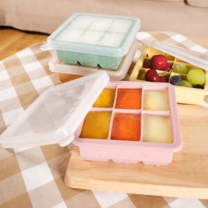 haakaa Breastmilk Baby Food Mold,Baby Fresh Food Freezer Tray with Lid, Perfect for Homemade Baby Food, Vegetable & Fruit Purees,6 Compartment,Green