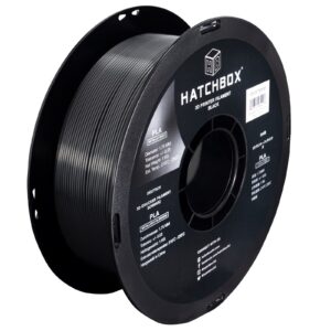 hatchbox metallic finish pla 3d printer filament, dimensional accuracy +/- 0.03 mm, 1 kg spool, 1.75 mm, black