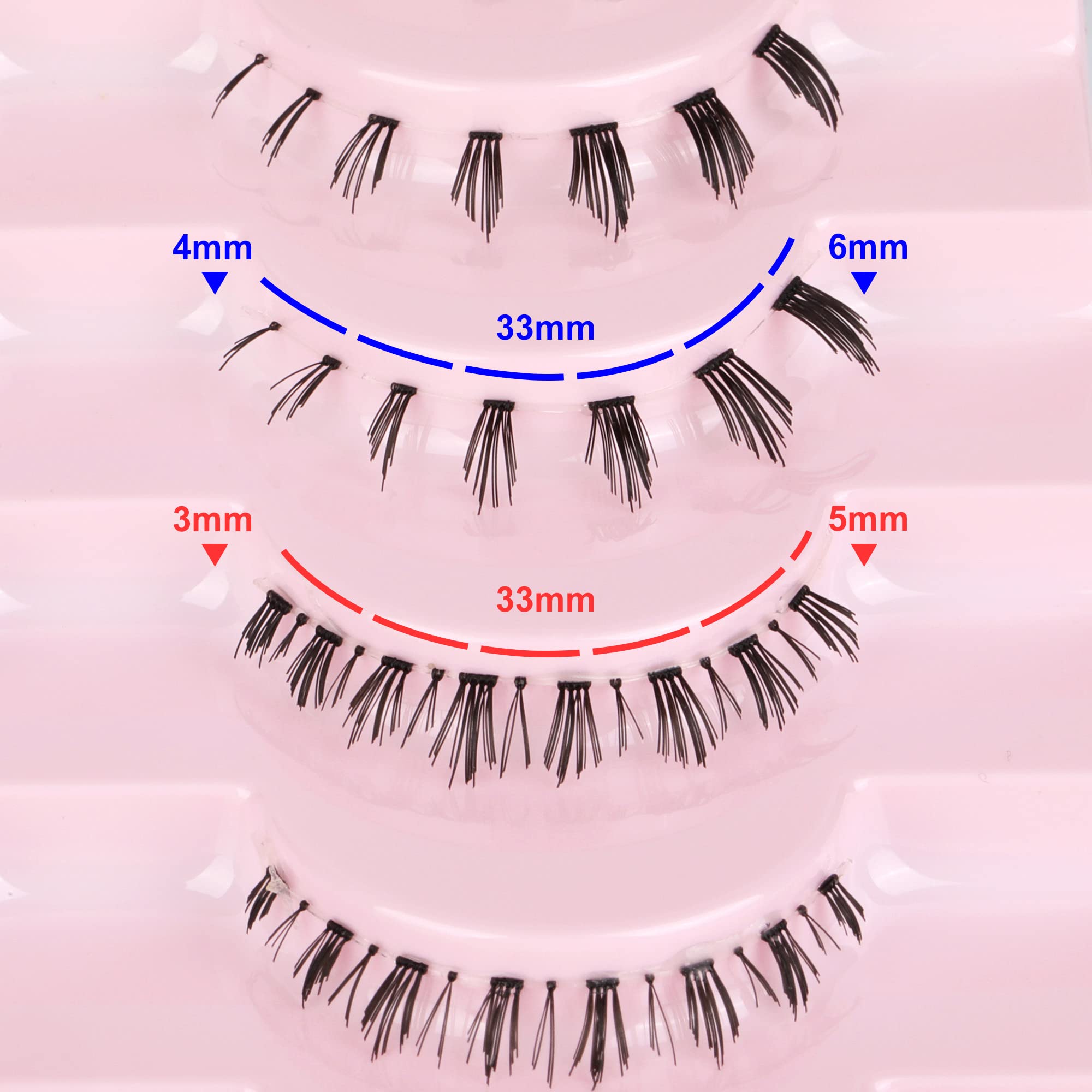 Natural Bottom Lashes Strip Eyelashes 2 Styles Lower Fake Eyelashes 10 Pairs by Yawamica