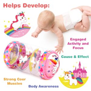 Dreamon Crawling Toys for Baby Infant Roller Toy with Music LED Light, Learning to Climb Toy for Tummy Time Babies, Gifts for Toddlers 6 to 18 Months