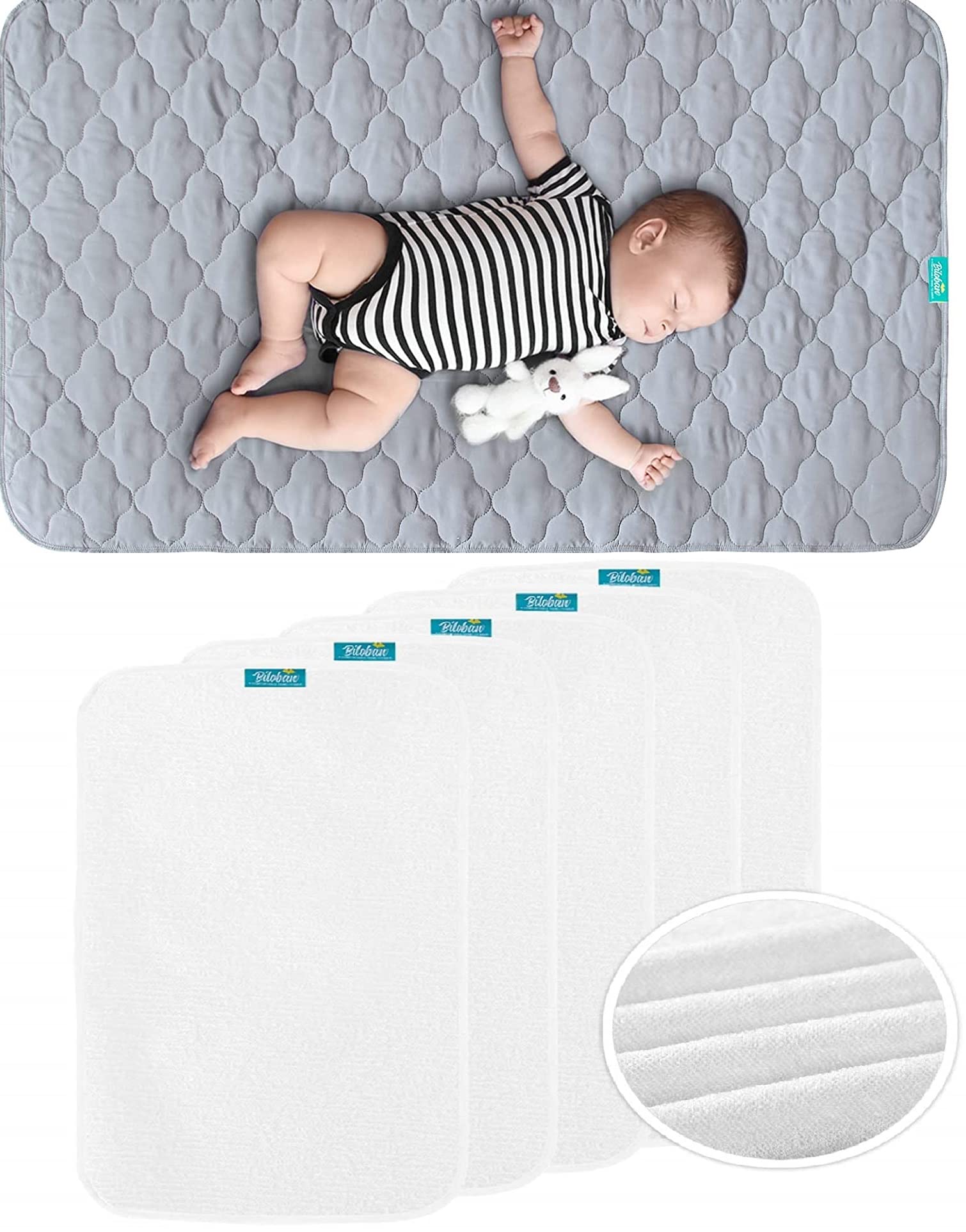 Waterproof Changing Diaper Pad Liners & Crib Mattress Protector Waterproof