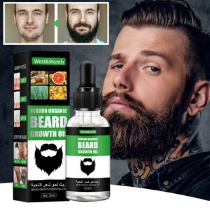 SINGOVE Natural Beard Growth Oil - Beard Oil for Men, Strengthens Beard/Mustache Growth - Beard Softners, Beard Oil to Make it Grow Fast, Mustache Oil for Men (white)