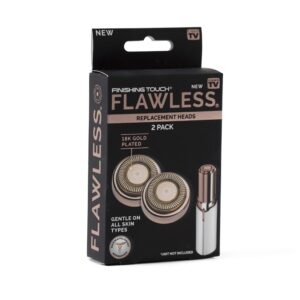 finishing touch flawless face replacement heads generation 1, 2 x 18 karat gold-plated hypoallergenic, single-ring heads for flawless face 1.0, set of 2