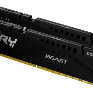 Kingston Technology Fury Beast Black 64GB 4800MT/s DDR5 CL38 XMP 3.0 Ready Computer Memory (Kit of 2) KF548C38BBK2-64