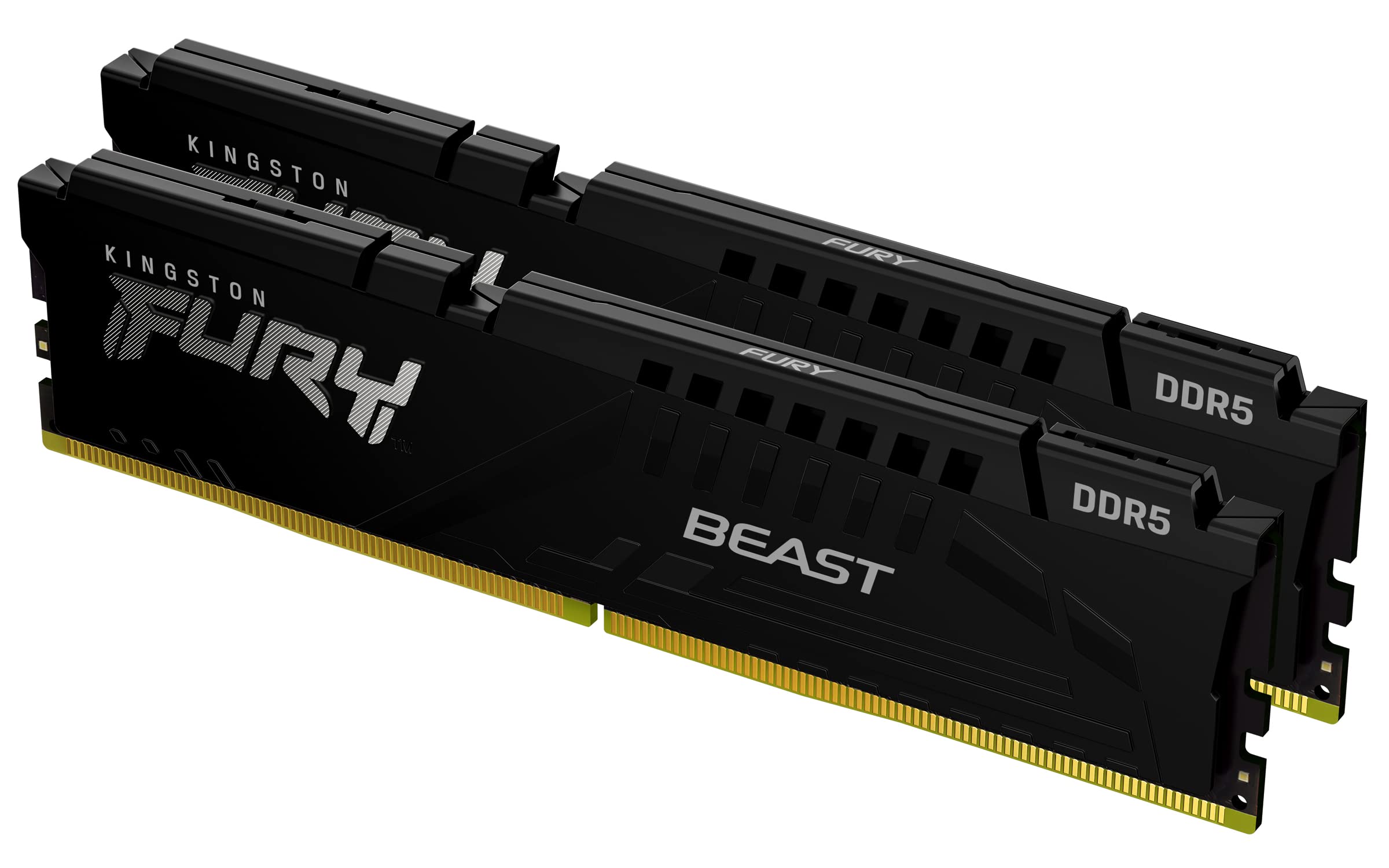 Kingston Technology Fury Beast Black 64GB 4800MT/s DDR5 CL38 XMP 3.0 Ready Computer Memory (Kit of 2) KF548C38BBK2-64