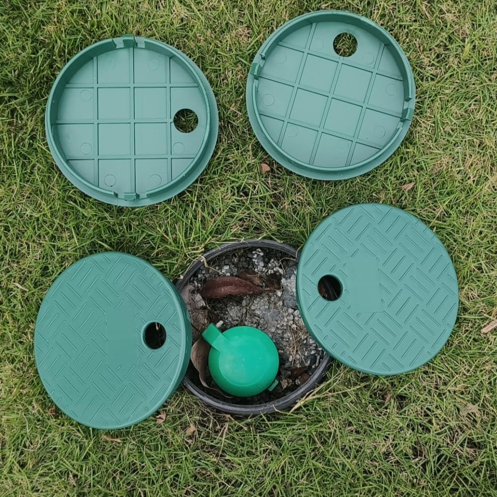 4 Pcs Valve Box Cover Lid ID 5.5" OD 6" Round Sprinkler System Irrigation Sprinkler Valve Box Cover