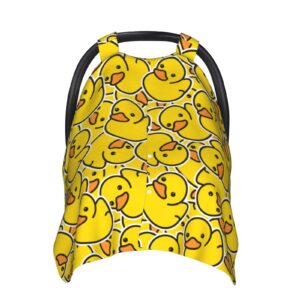 kiuloam rubber ducky cartoon baby car seat canopy, nursing cover for mom breastfeeding scarf, infant car seat cover/multiuse baby stroller covers for babies boys girls