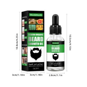 SINGOVE Natural Beard Growth Oil - Beard Oil for Men, Strengthens Beard/Mustache Growth - Beard Softners, Beard Oil to Make it Grow Fast, Mustache Oil for Men (white)