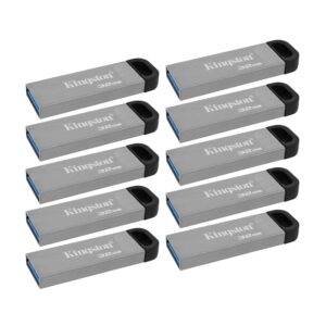 kingston datatraveler kyson 32gb high performance usb 3.2 metal flash drive durable and lightweight (10-pack)