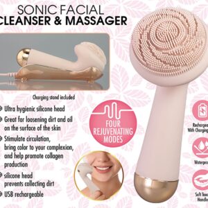 Silicone Facial Cleansing Brush - Sonic Face Cleanser and Massager Face Exfoliator - FineLife Products Scrubber - Exfoliating Skin Care Tools - Rechargeable Face Brushes for Men & Women